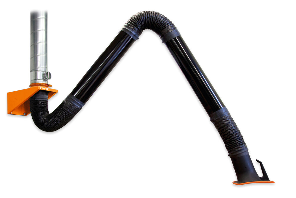 Exhaust arm for welding fume extraction rigid metal tube arm 4 m