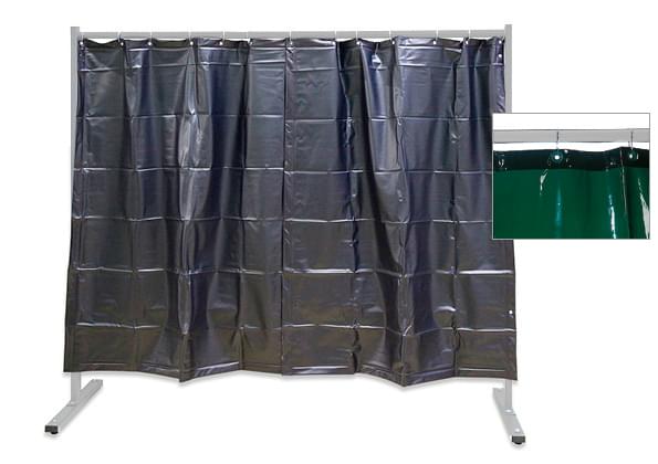 1-panel mobile protective screen with welding curtain S4, light green
